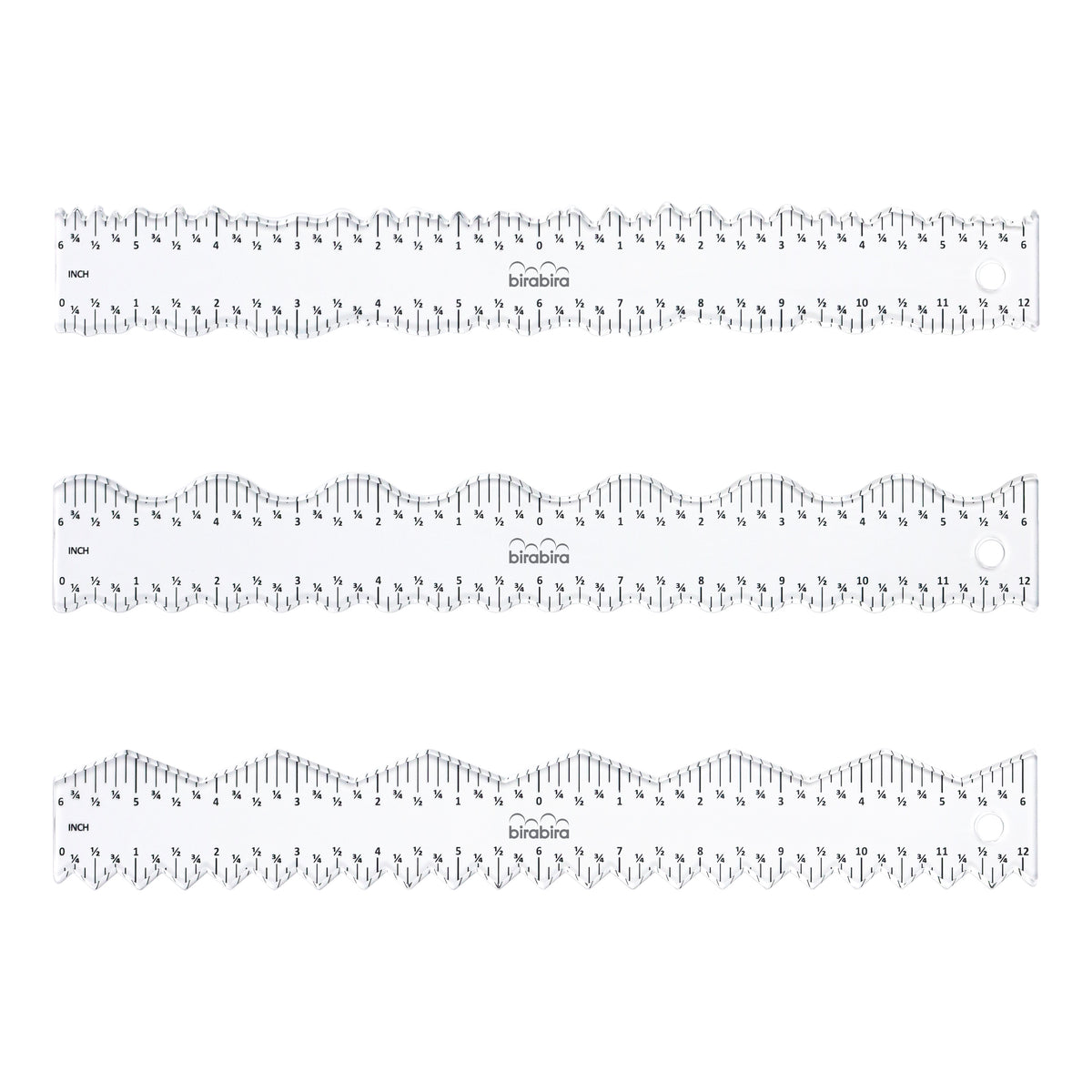 Rulers and Tearing Guide Ruler Set, 3 pc, Easy to Tear and Deckle Pape ...