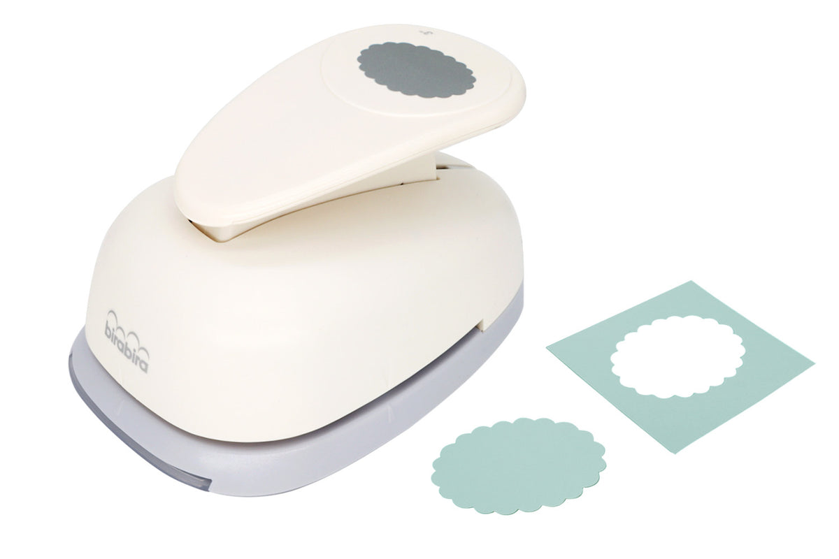 3 inch Scalloped Ellipse Scalloped Oval Lever Action Craft Punch for P ...